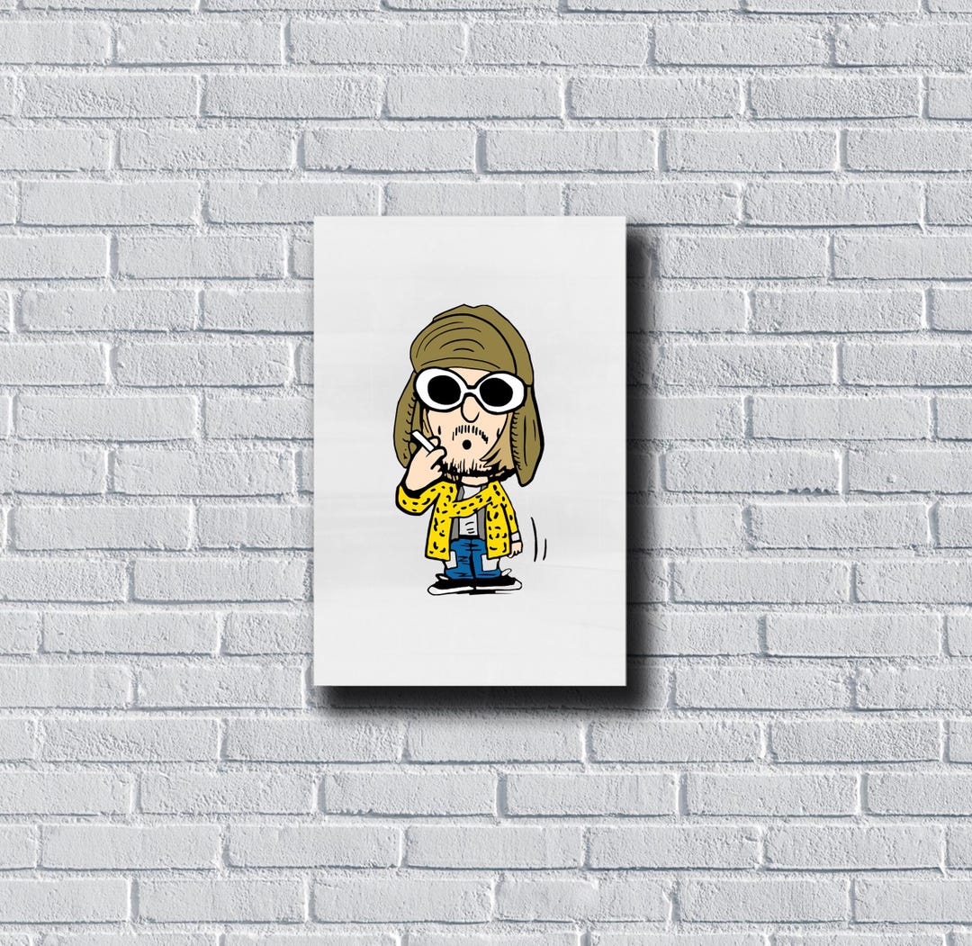 Kurt Cobain Retro Cartoon Inspired Decorative Sign | Nirvana Inspired ...