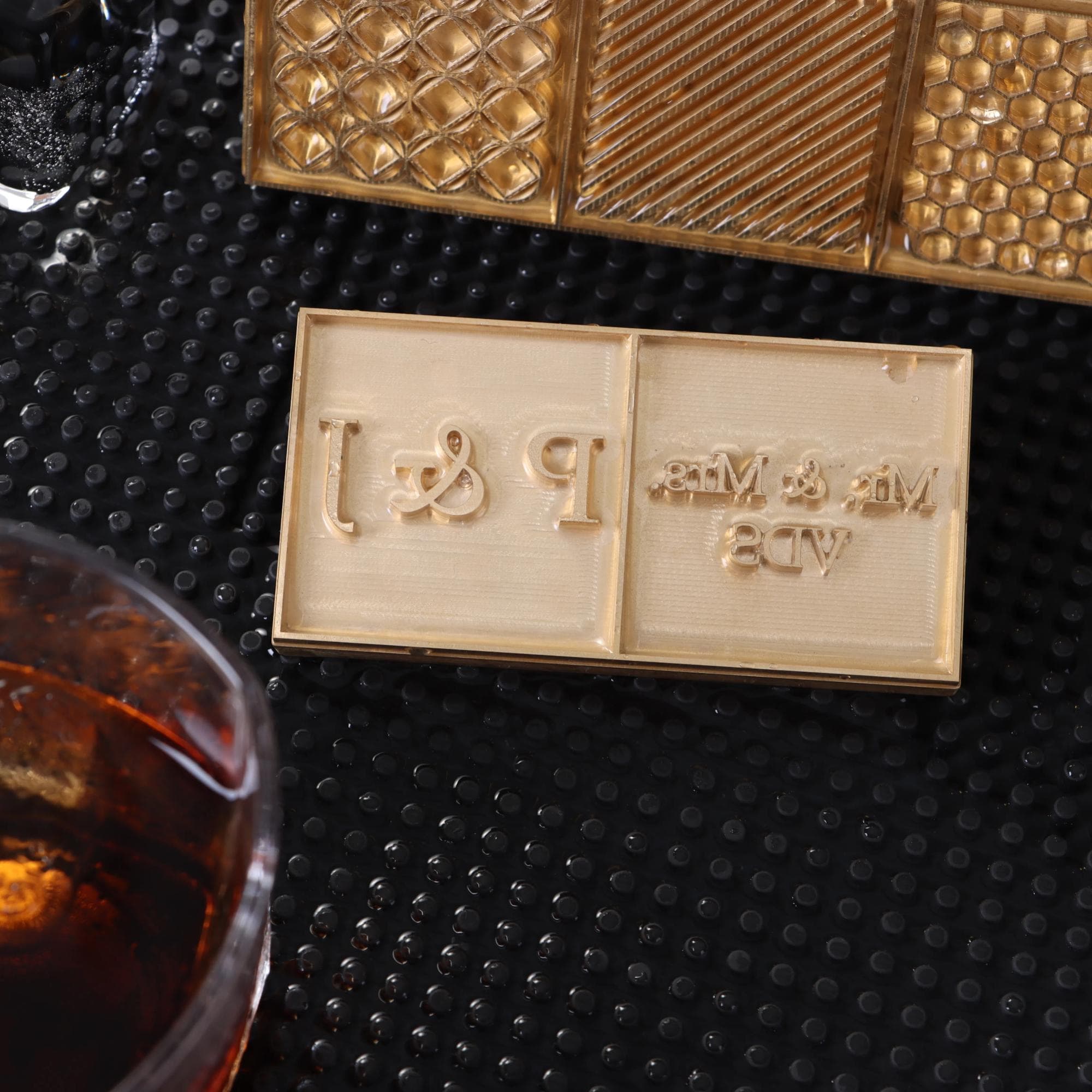 Custom Logo Ice Cube Tray, Brass Ice Stamp Plate, Anniversary Gift ...