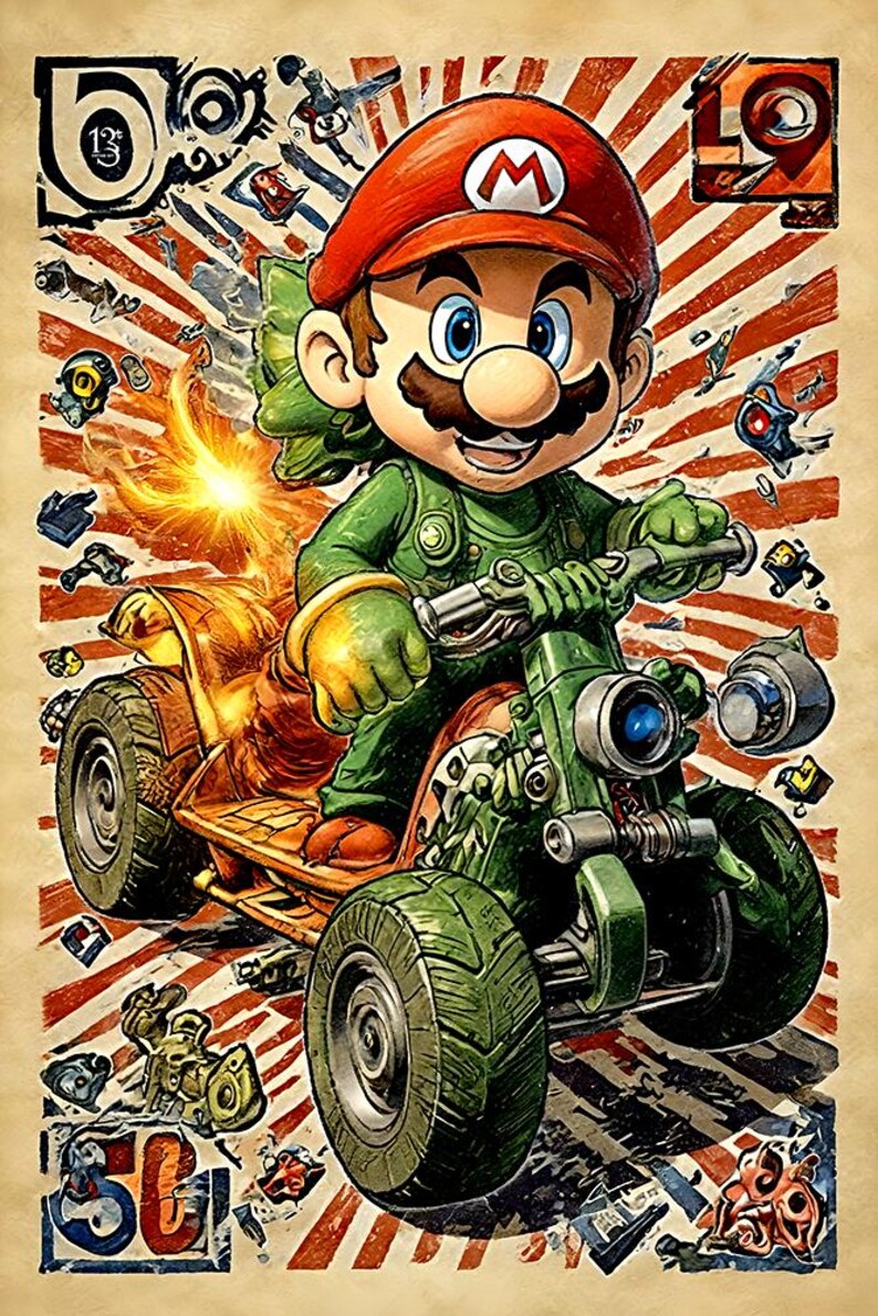 SUPER MARIO POSTER -digital Art Print, Wall Art, Digital Download, Home ...