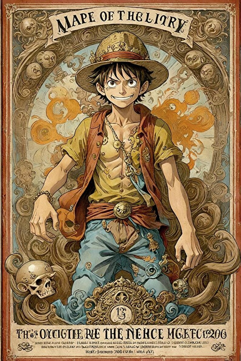 Monkey D. Luffy Poster Digital Art Print, Wall Art, Digital Download ...