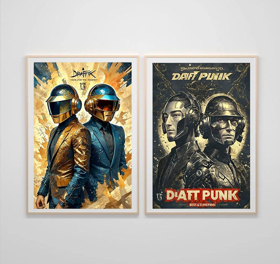DAFT PUNK 2 POSTERS - Digital Art Print, Wall Art, Digital Download ...