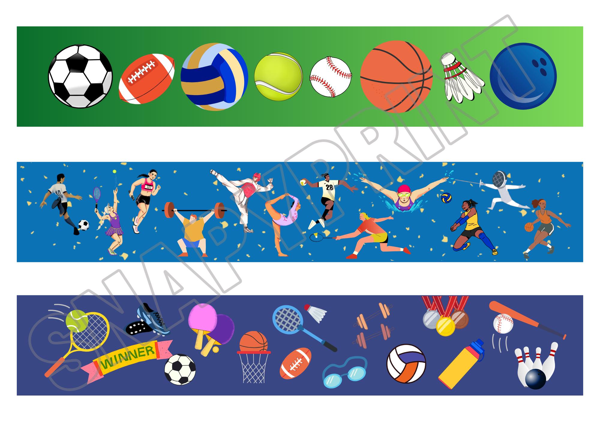 Sports Borders, Sports Bulletin Board Borders, Classroom Bulletin Board ...