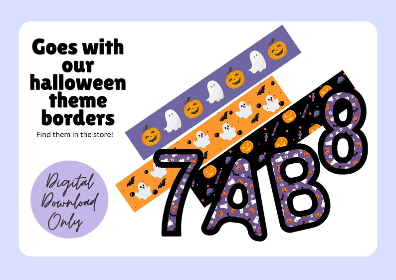 Halloween Classroom Decor, A-Z Bulletin Board Letters, Numbers 0-9 ...