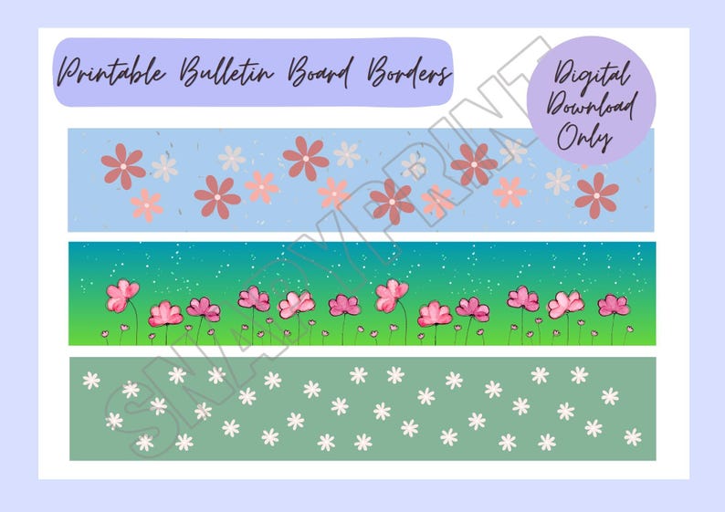 Flower Borders, Floral Theme Bulletin Board Borders, Classroom Bulletin ...
