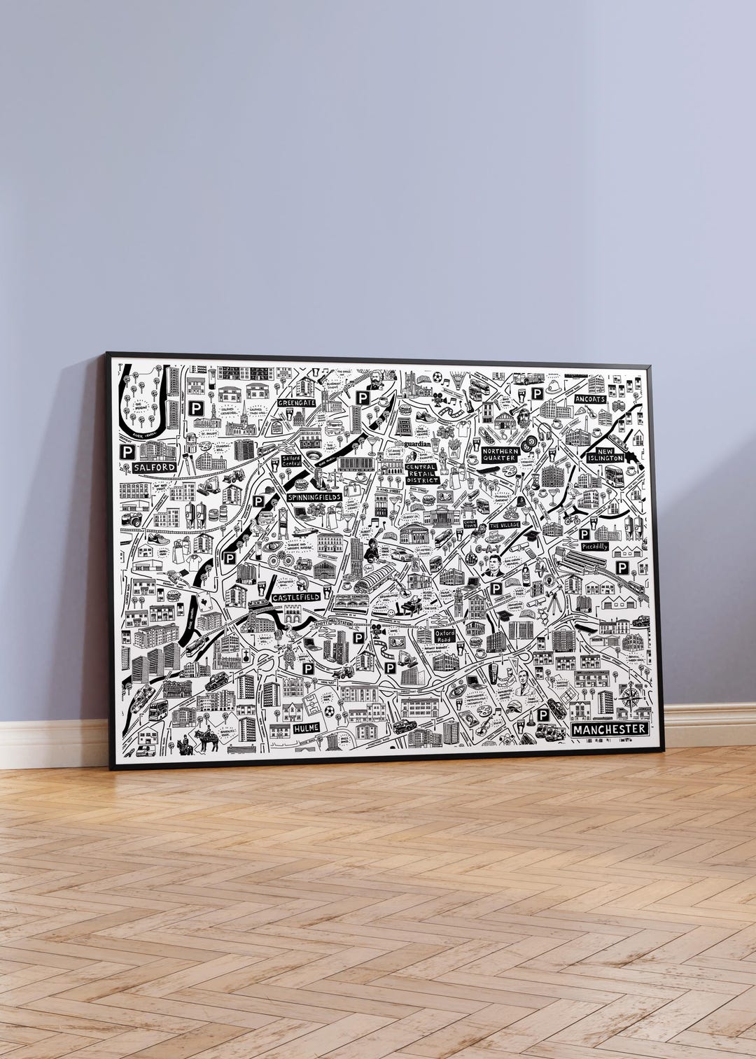 A1 (ltd Ed of 250) Illustrated Map of Manchester Print - Etsy UK