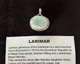 Larimar Pendant in Sterling Silver - Etsy