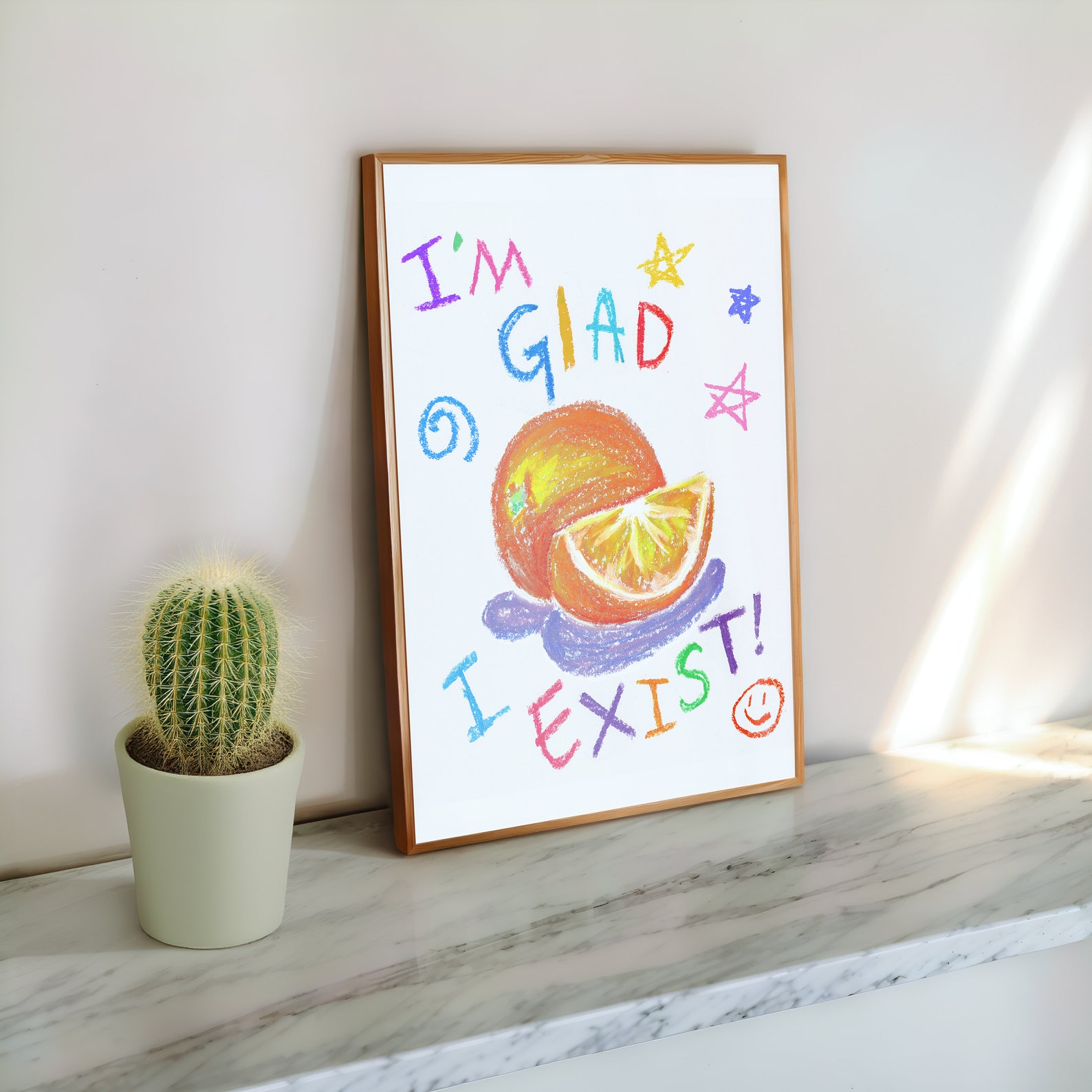 I'm Glad I Exist! - Wendy Cope's "the Orange" Poem Pastel Print Poster ...
