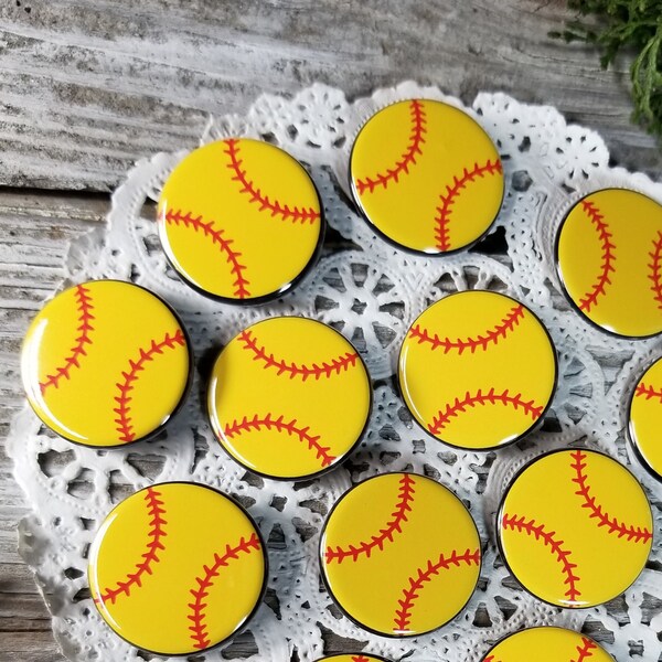Softball Pin Back Buttons - Etsy