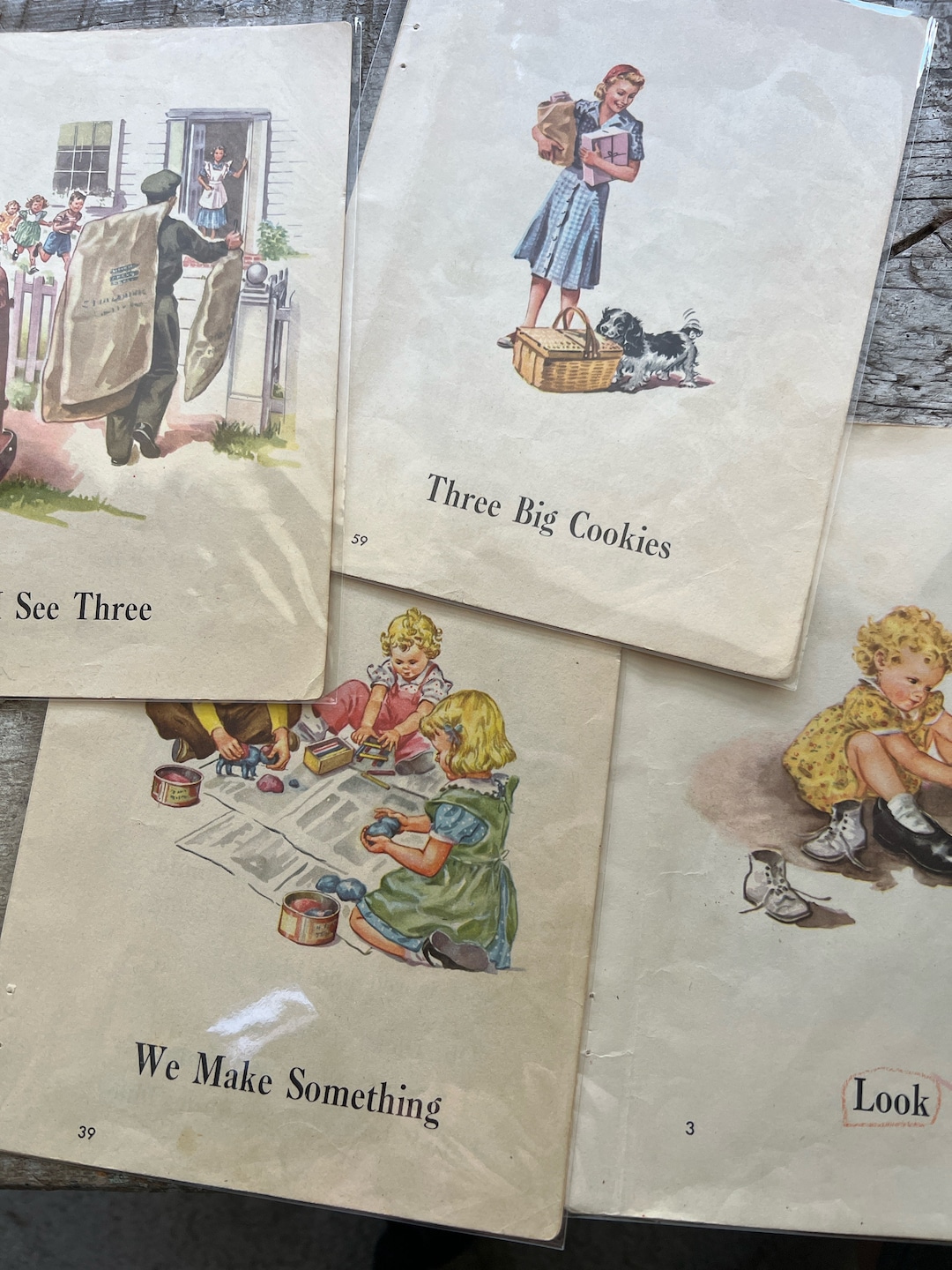 Vintage Dick and Jane 1950's Book Pages 8 Pages 4 Complete Little ...