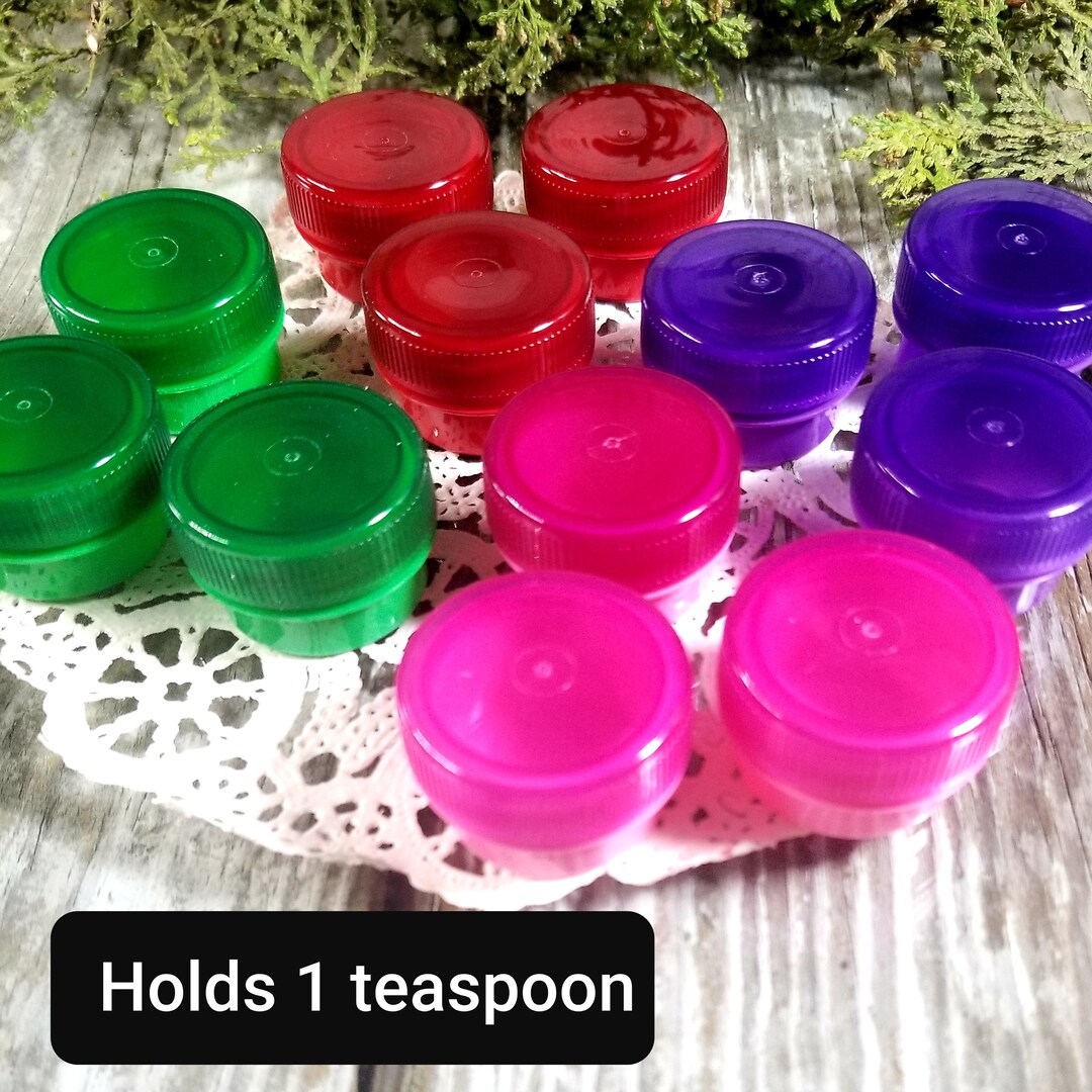 24 Lot New Empty 1/4oz Plastic Screw on Caps Lids Container 1tsp USA ...