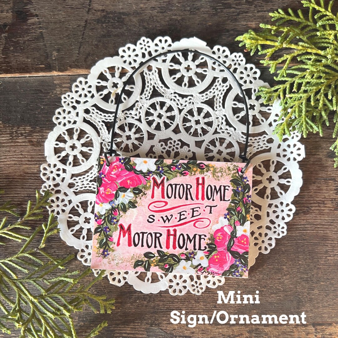Motor Home Sweet Motor Home Little Mini Sign Fits Doorknob or Peg ...