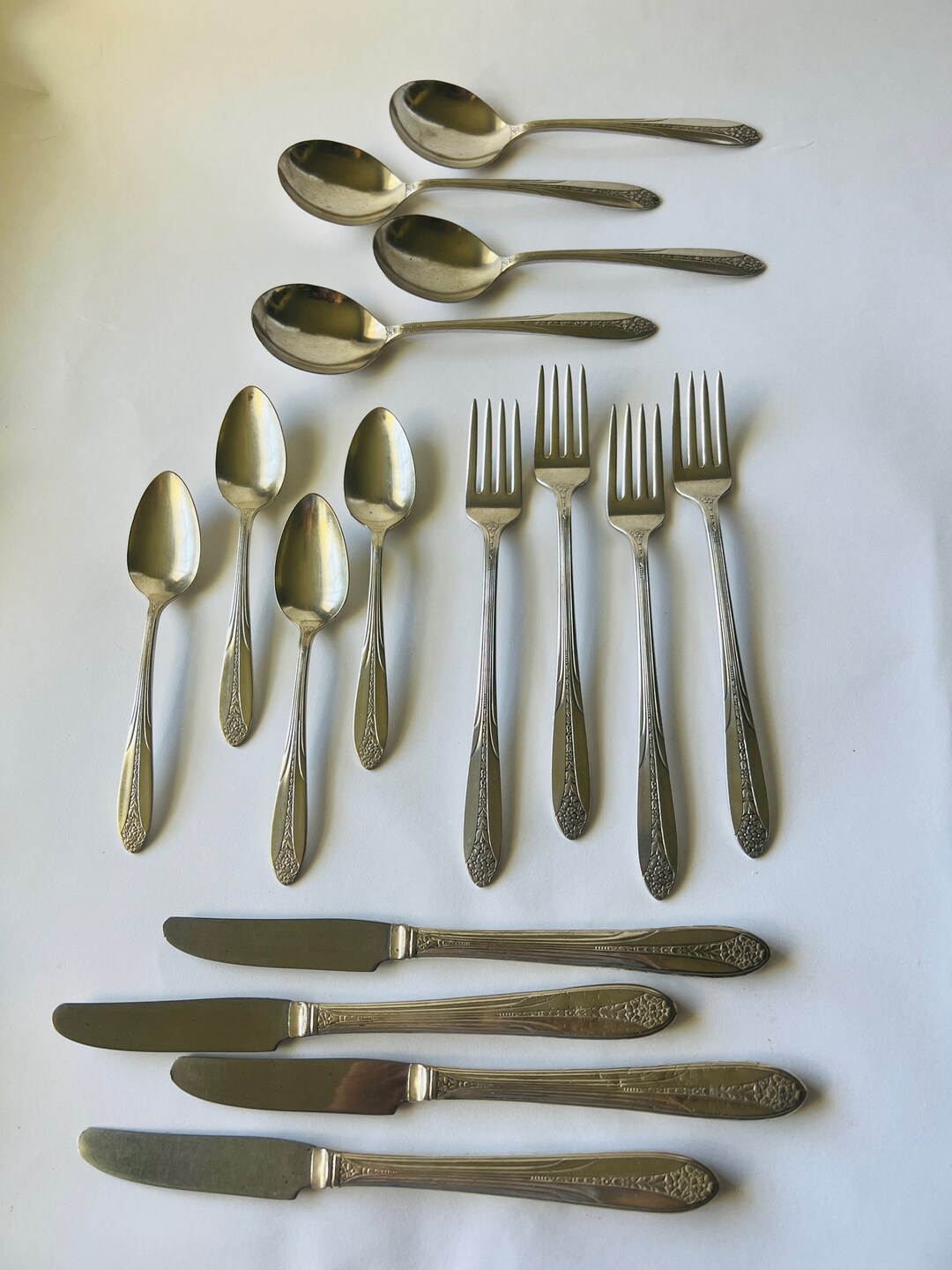 16 Pc Princess Royal 1930 Pattern Vintage Silver Plate Silverware ...