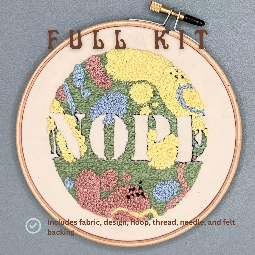 Nope Embroidery Kit: Graphic Stick and Stitch DIY for Adults - Etsy