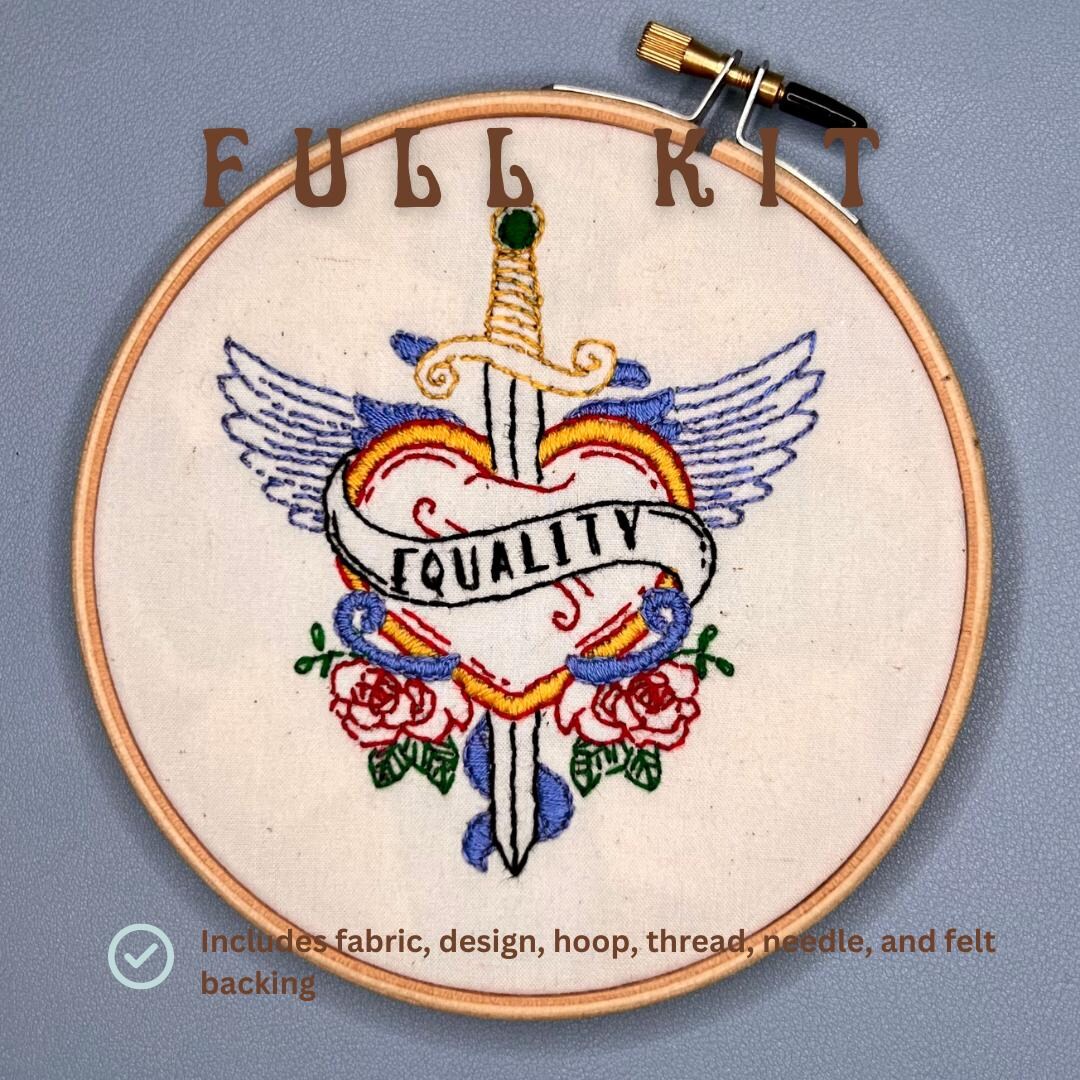 Equality Tattoo Embroidery Kit: Stick and Stitch DIY Patch - Etsy