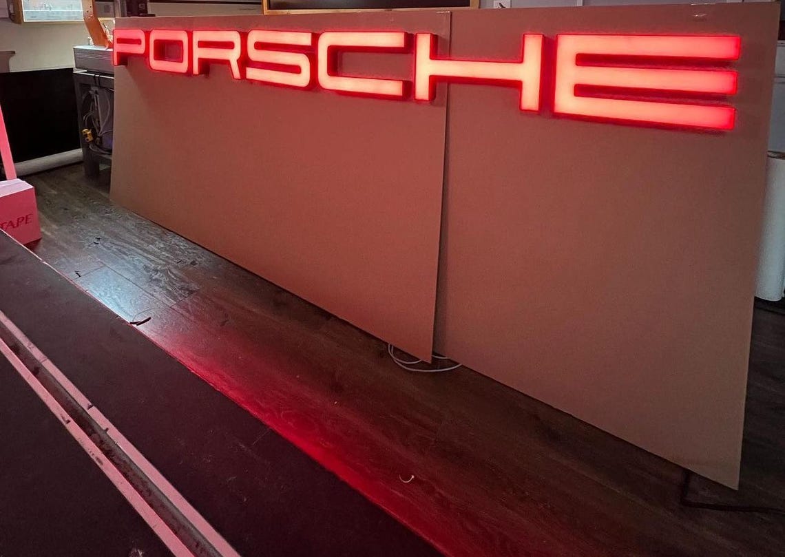 Porsche LED Dealership Letter Wall Sign Red Light Garage Decor ...