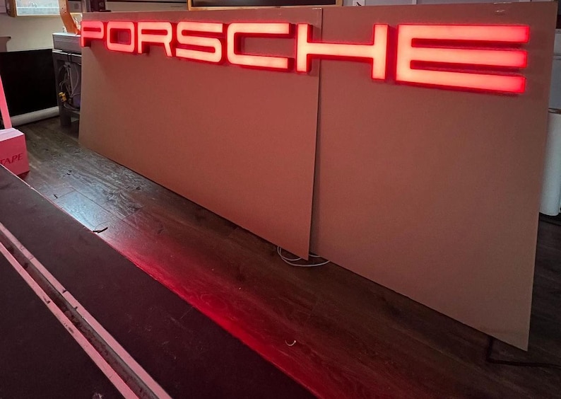 Porsche LED Dealership Letter Wall Sign Red Light Garage Decor ...