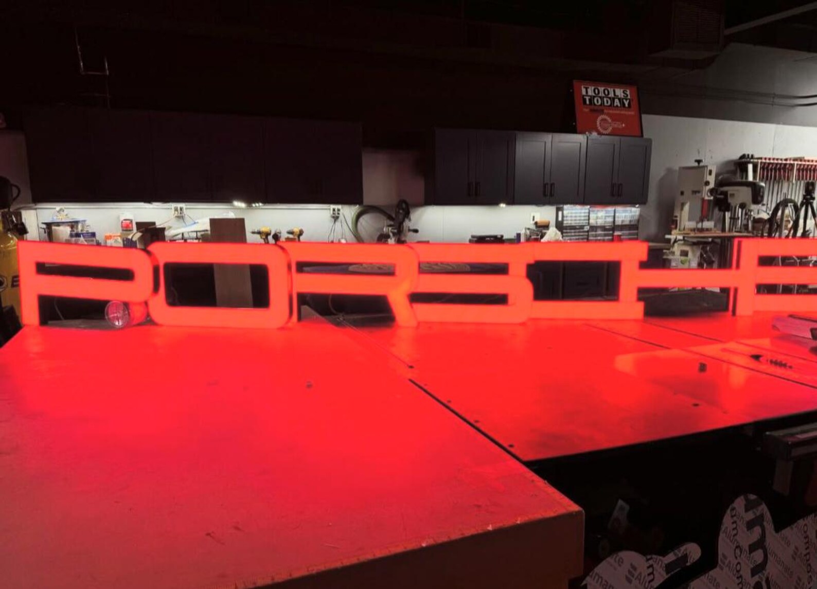 Porsche LED Dealership Letter Wall Sign Red Light Garage Decor ...