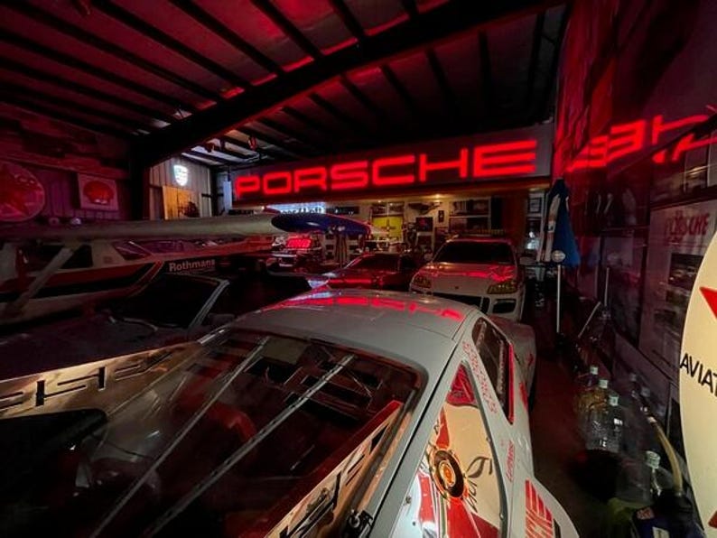 Porsche LED Dealership Letter Wall Sign Red Light Garage Decor ...