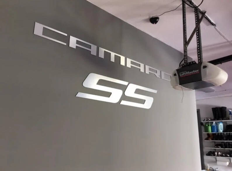 Chevrolet Camaro SS Logo & Text Metal Wall Sign Set XL Size Made in ...