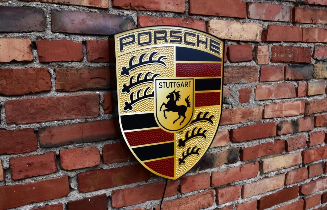 Porsche LED Sign XL Size Wall Sign Dealership Wall Sign LED Garage Wall ...