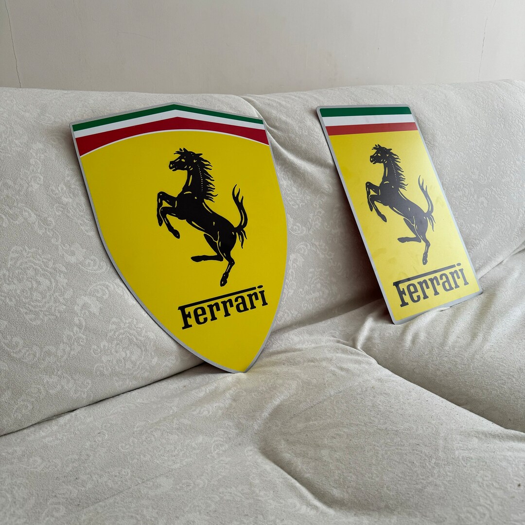Ferrari 2x Wall Sign Set Original Vintage metal Dealership Wall Sign ...