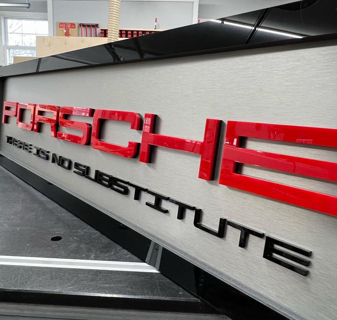 Porsche Wall Sign Sculpture Porsche Letter Dibond Metal Sculpture ...