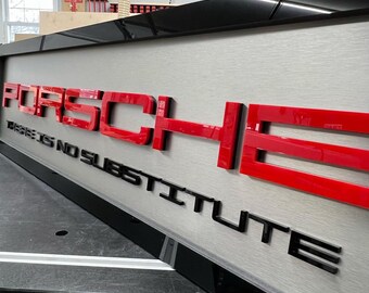 Porsche Wall Sign Sculpture Porsche Letter Dibond Metal Sculpture ...