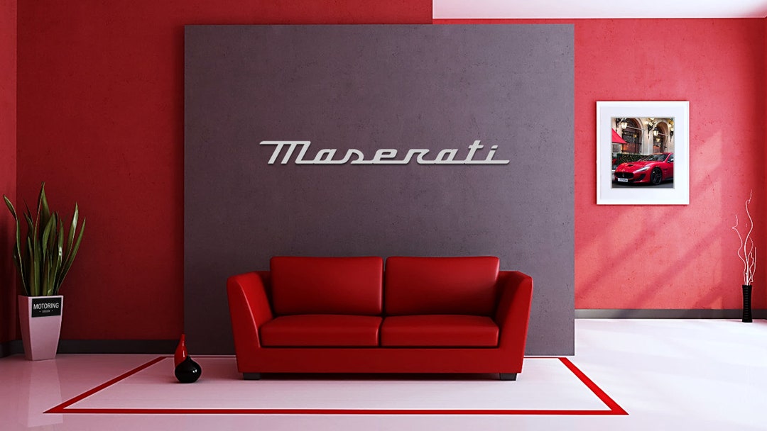 Maserati Logo Metal Wall Sign Set XL Size Made in Germany Garage ...