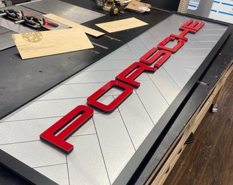 Porsche Wall Sign Sculpture Porsche Letter Dibond Metal Sculpture ...