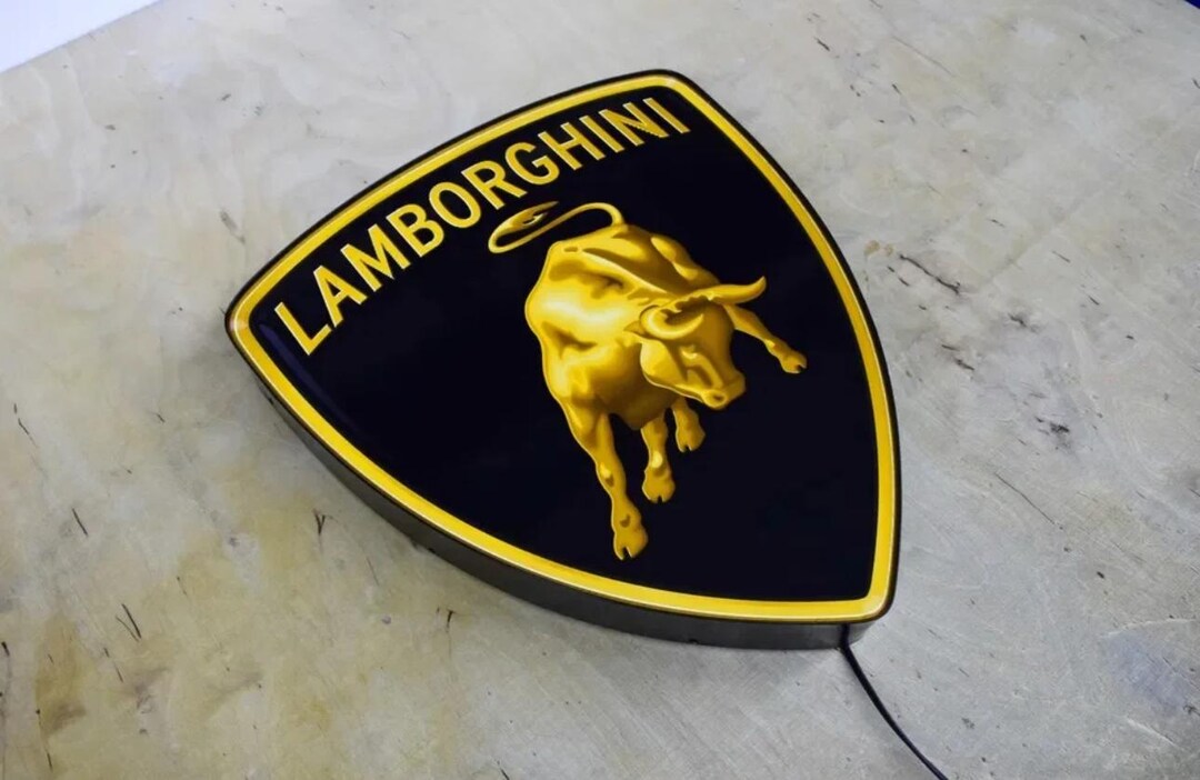 Lamborghini LED Wall Sign Light Box Garage Decoration Light Box Wall ...