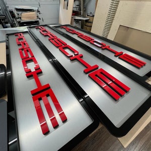 Porsche Wall Sign Sculpture Porsche Letter Dibond Metal Sculpture ...