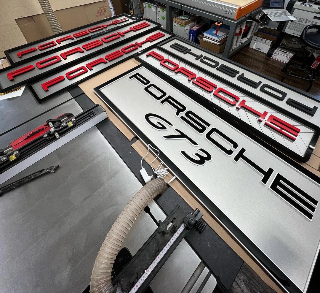 Porsche Wall Sign Sculpture Porsche Letter Dibond Metal Sculpture ...