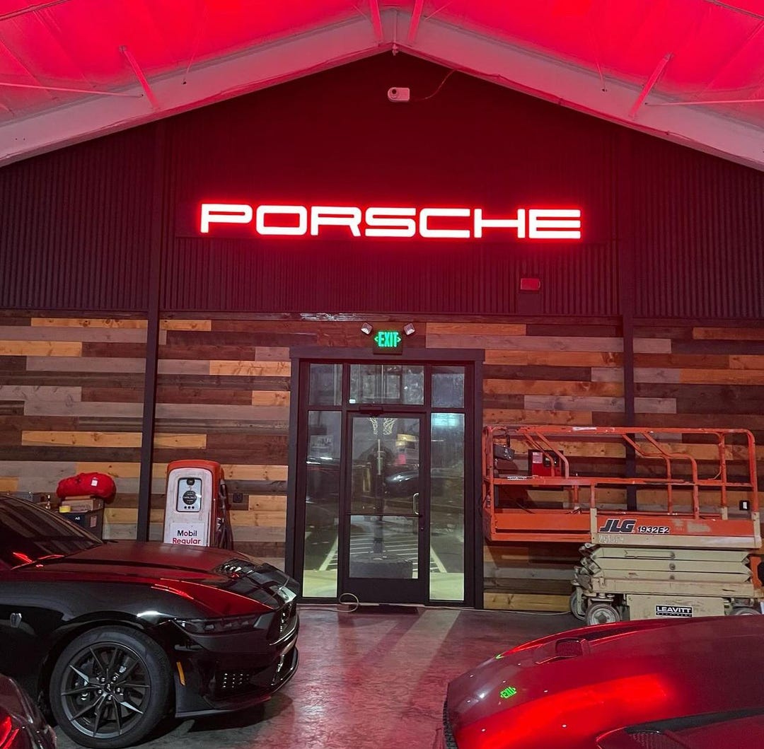Porsche LED Dealership Letter Wall Sign Red Light Garage Decor ...