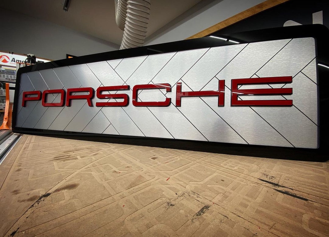 Porsche Wall Sign Sculpture Porsche Letter Dibond Metal Sculpture ...