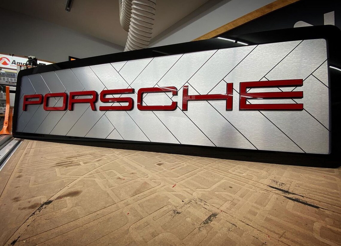Porsche Wall Sign Sculpture Porsche Letter Dibond Metal Sculpture ...
