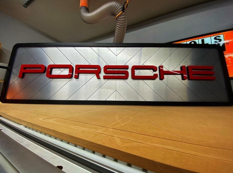 Porsche Wall Sign Sculpture Porsche Letter Dibond Metal Sculpture ...
