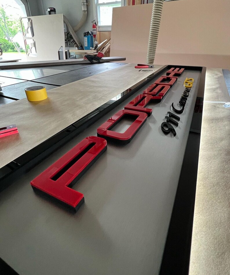 Porsche Wall Sign Sculpture Porsche Letter Dibond Metal Sculpture ...