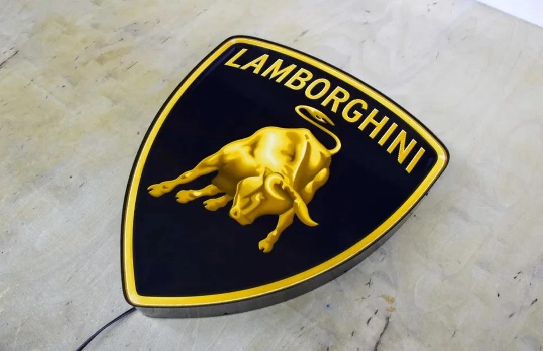 Lamborghini LED Wall Sign Light Box Garage Decoration Light Box Wall ...