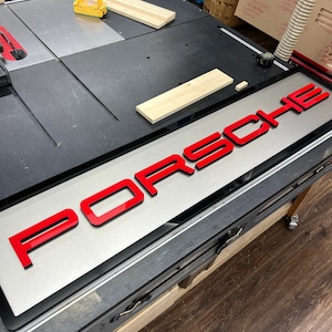Porsche Wall Sign Sculpture Porsche Letter Dibond Metal Sculpture ...