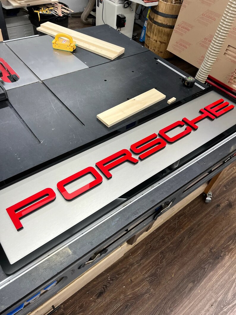 Porsche Wall Sign Sculpture Porsche Letter Dibond Metal Sculpture ...