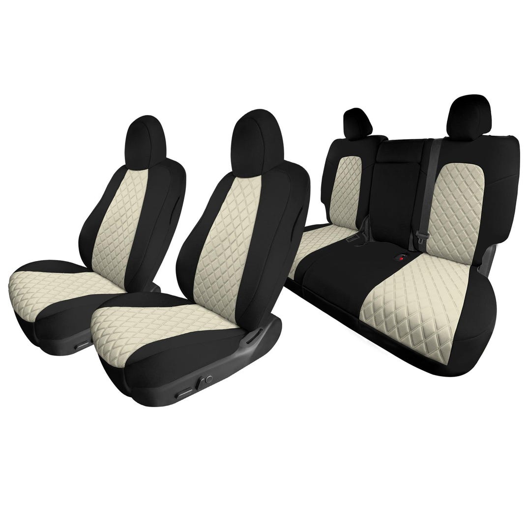 Tesla Model Y 2020 2024 Full Set Seat Covers Beige Ultraflex Neoprene ...