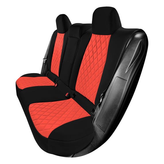 FH Group Custom Fit Seat Covers for 2020 2024 Toyota Corolla Car Seat Covers Rear Set Toyota Accessories Red Neoprene Seat Covers Waterproof Car
