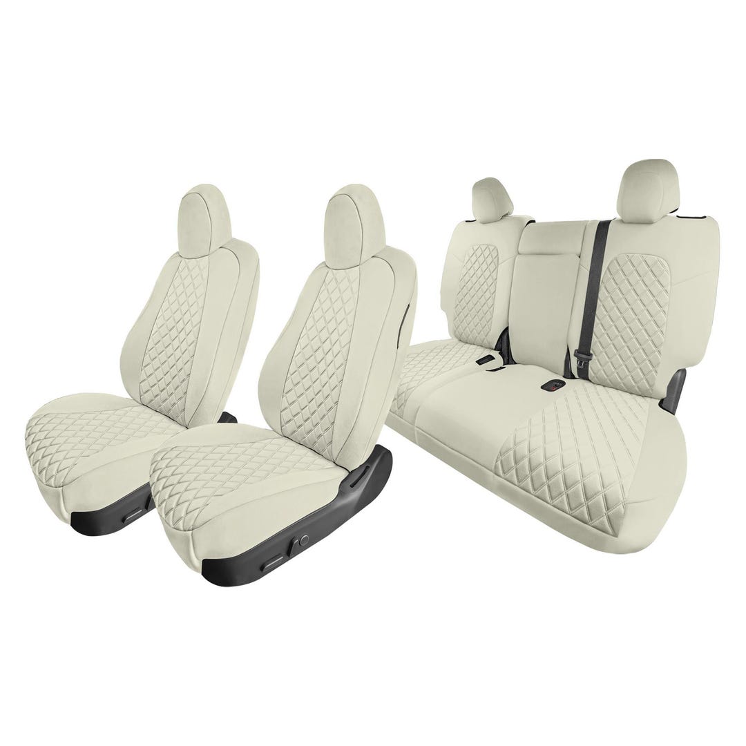 Tesla Model Y 2020 2024 Full Set Seat Covers Solid Beige Ultraflex ...