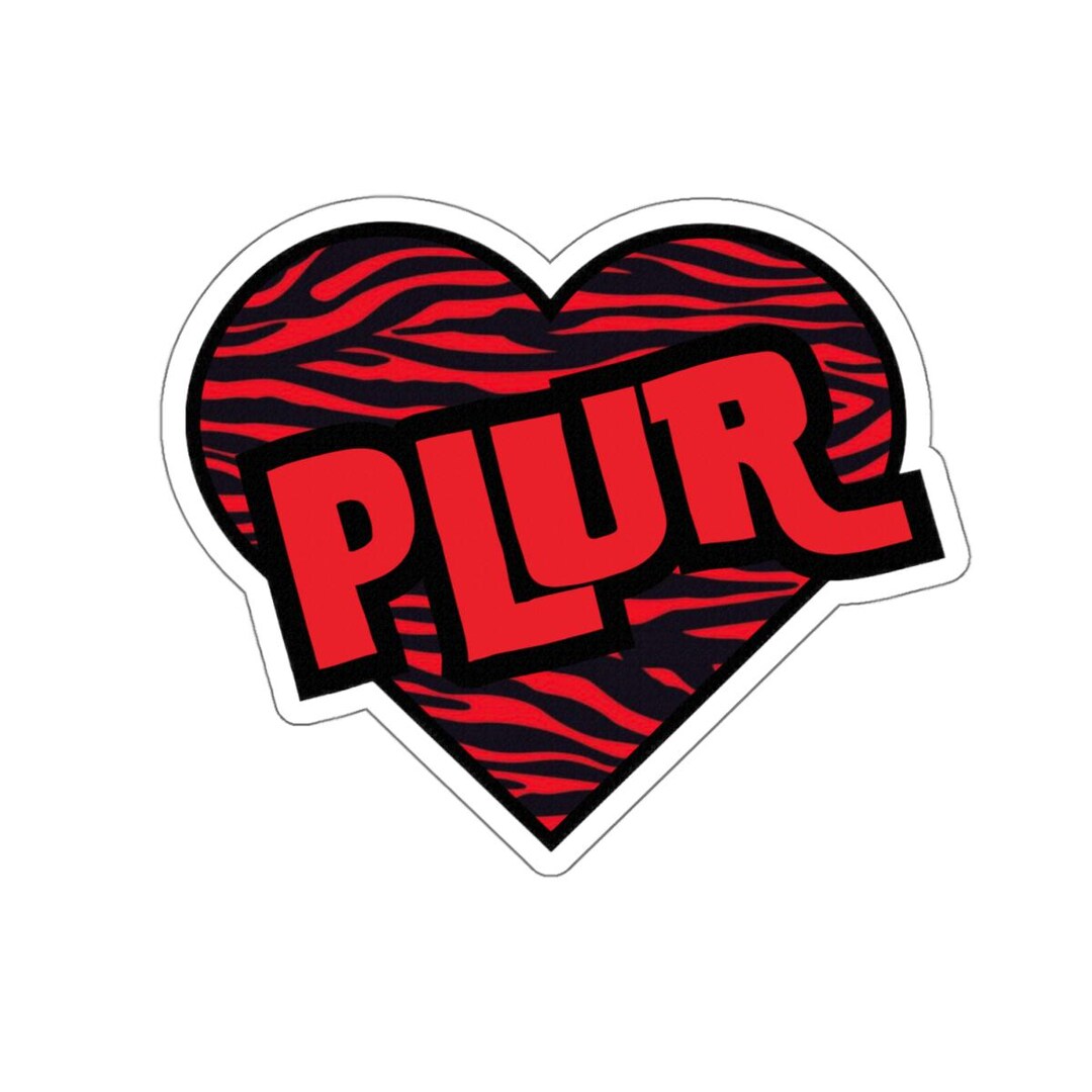 PLUR Y2K Inspired Red Zebra Print Sticker| House Music Sticker, Tech ...