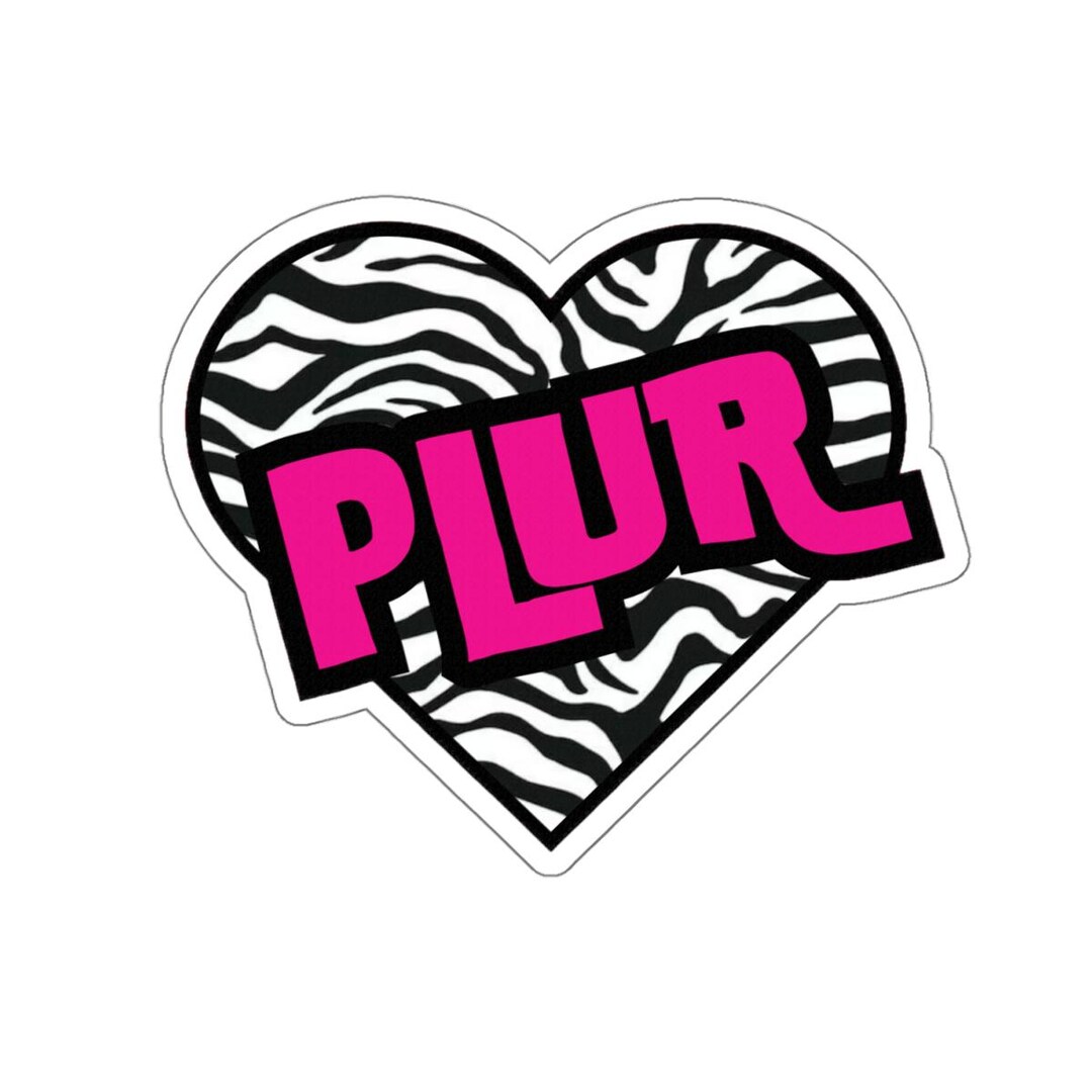 PLUR Y2K Inspired Pink Zebra Print Sticker| House Music Sticker, Tech ...