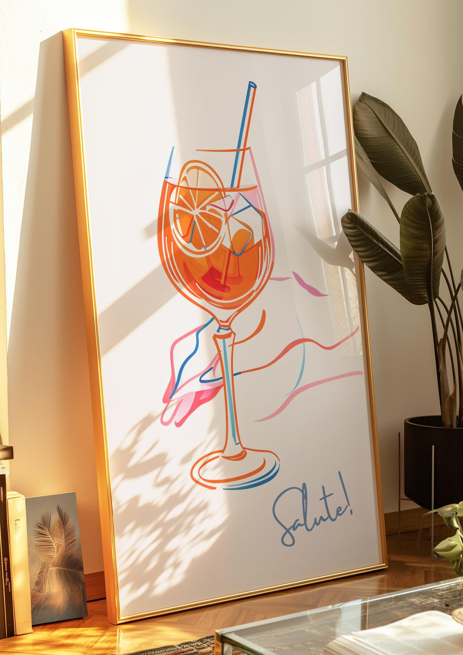 Aperol Spritz Print, Signature Cocktail Poster, Cheers Drink Art ...