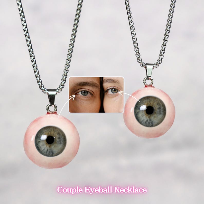 Personalized Family Necklace, Custom Eyeball Gift for Parents, Handmade ...
