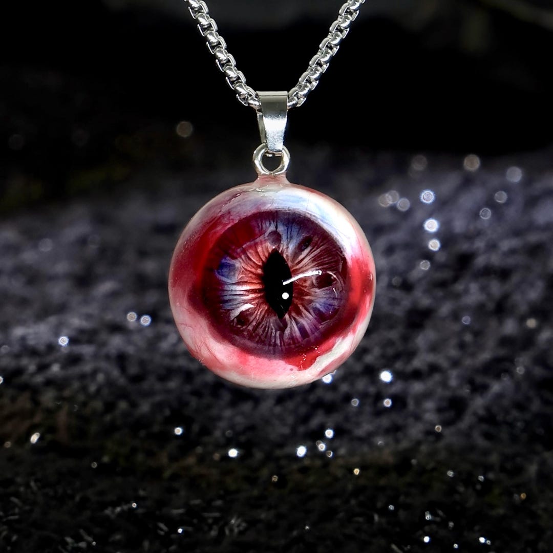 Handcrafted Resin Green Eyeball Jewelry - Eyeball Necklace - Gothic ...