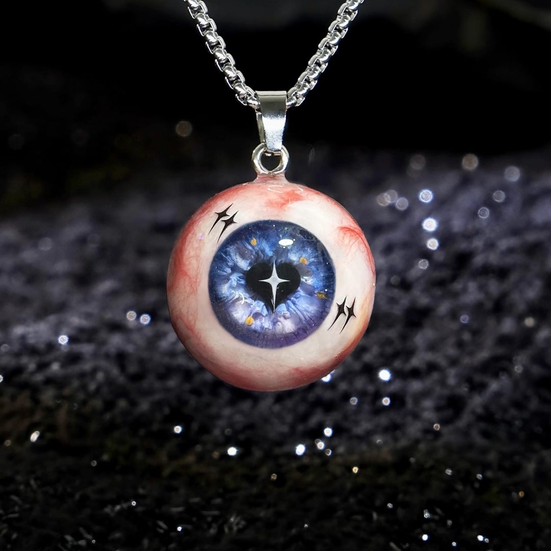 Handcrafted Resin Green Eyeball Jewelry - Eyeball Necklace - Gothic ...