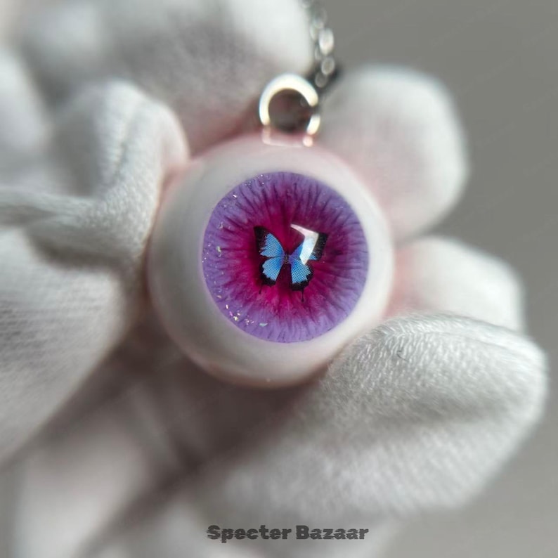 Handcrafted Resin Eyeball Jewelry Set - Gothic Charm Necklace|keychain ...